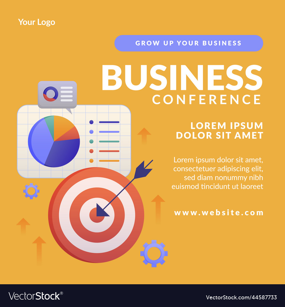 Gradient business workshop posts Royalty Free Vector Image