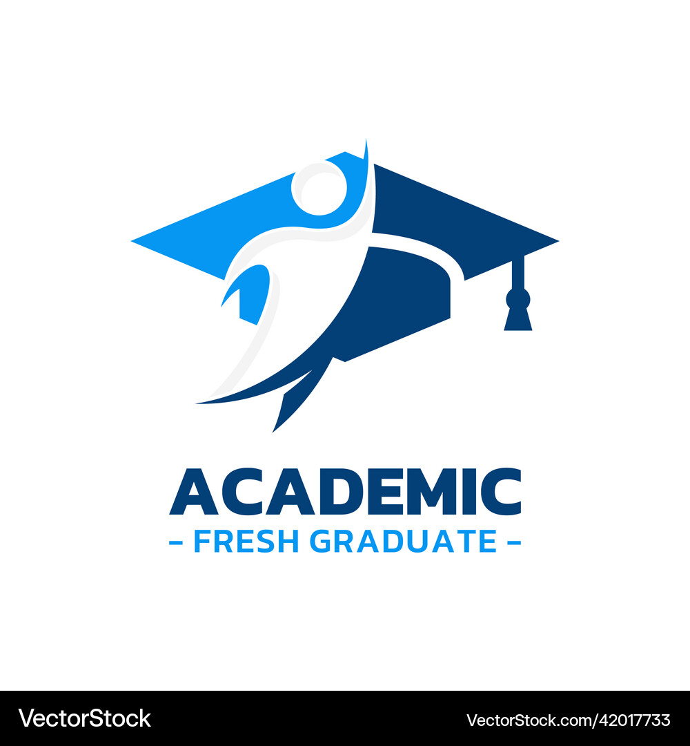 Graduate hat and star logo success student Vector Image