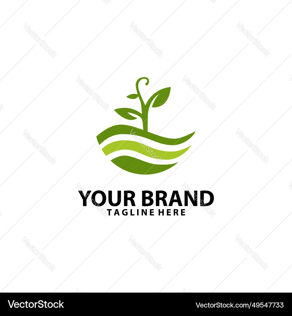 Green plant ecology logo design Royalty Free Vector Image