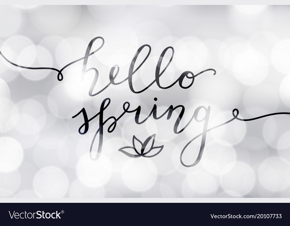 Hello spring lettering Royalty Free Vector Image