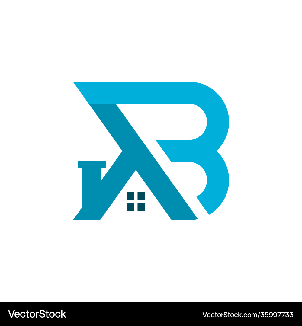 House building logo with letter ab Royalty Free Vector Image