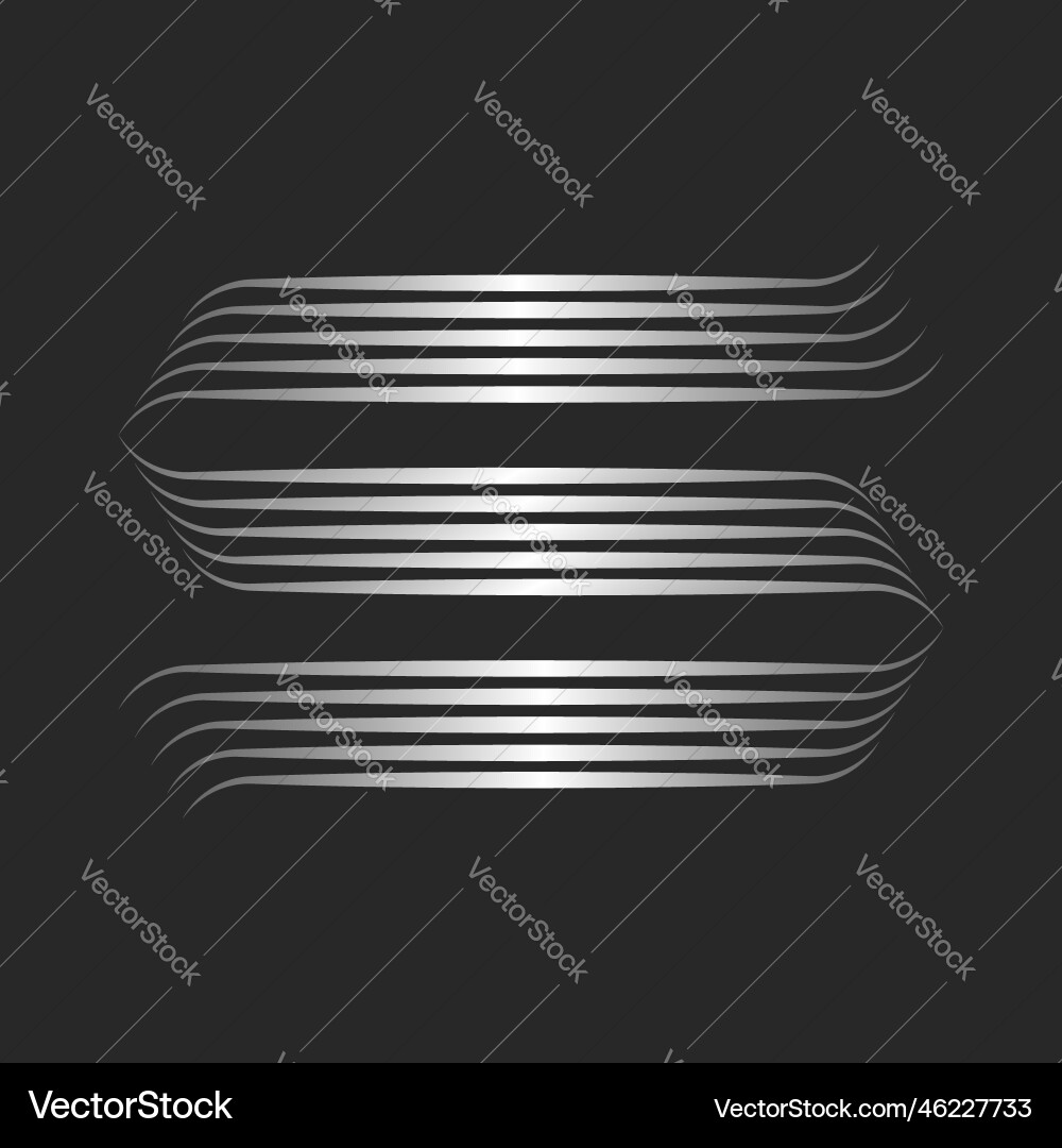 Initial letter s monogram logo silver line art Vector Image