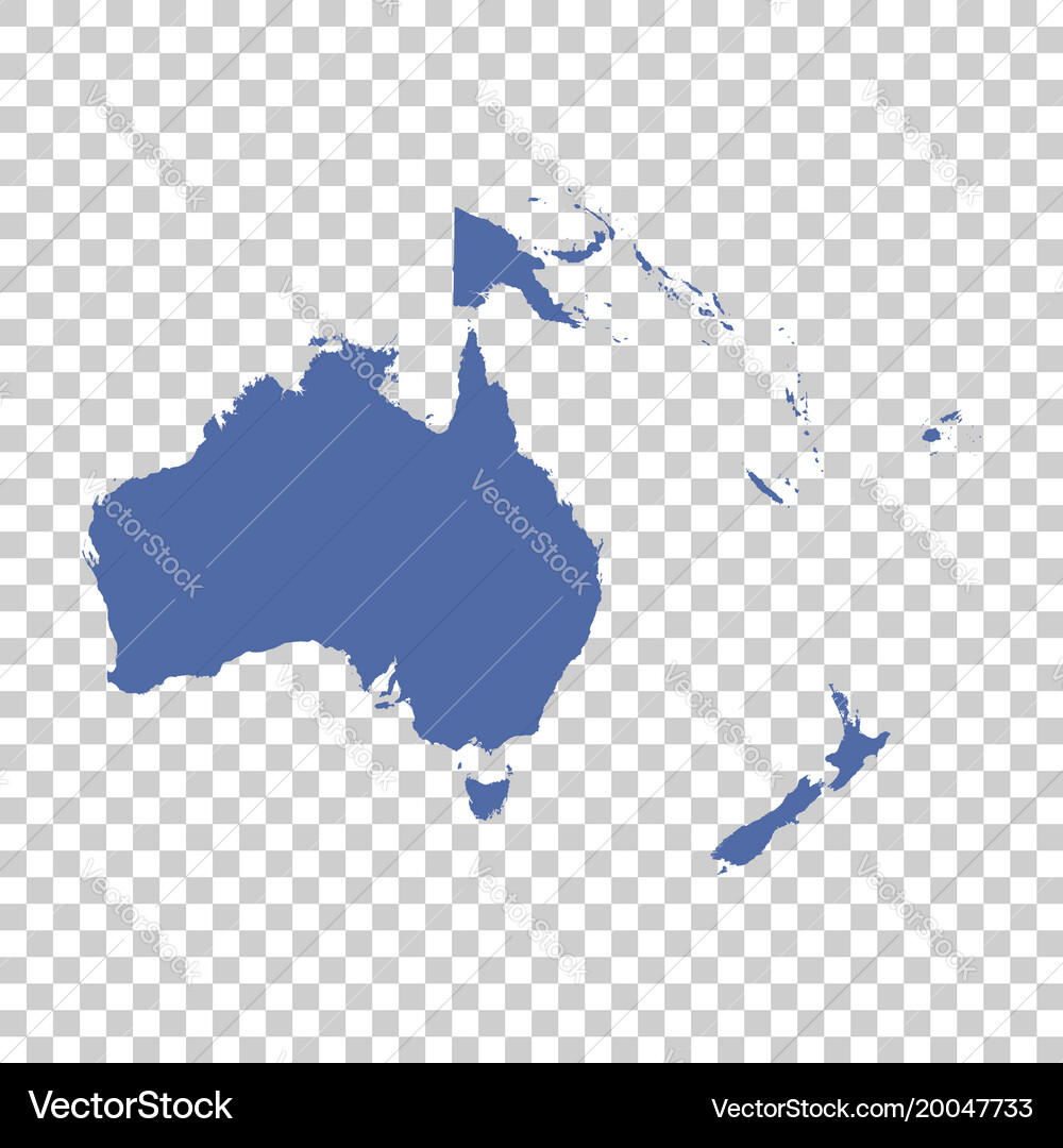 Map of oceania on isolated background flat Vector Image