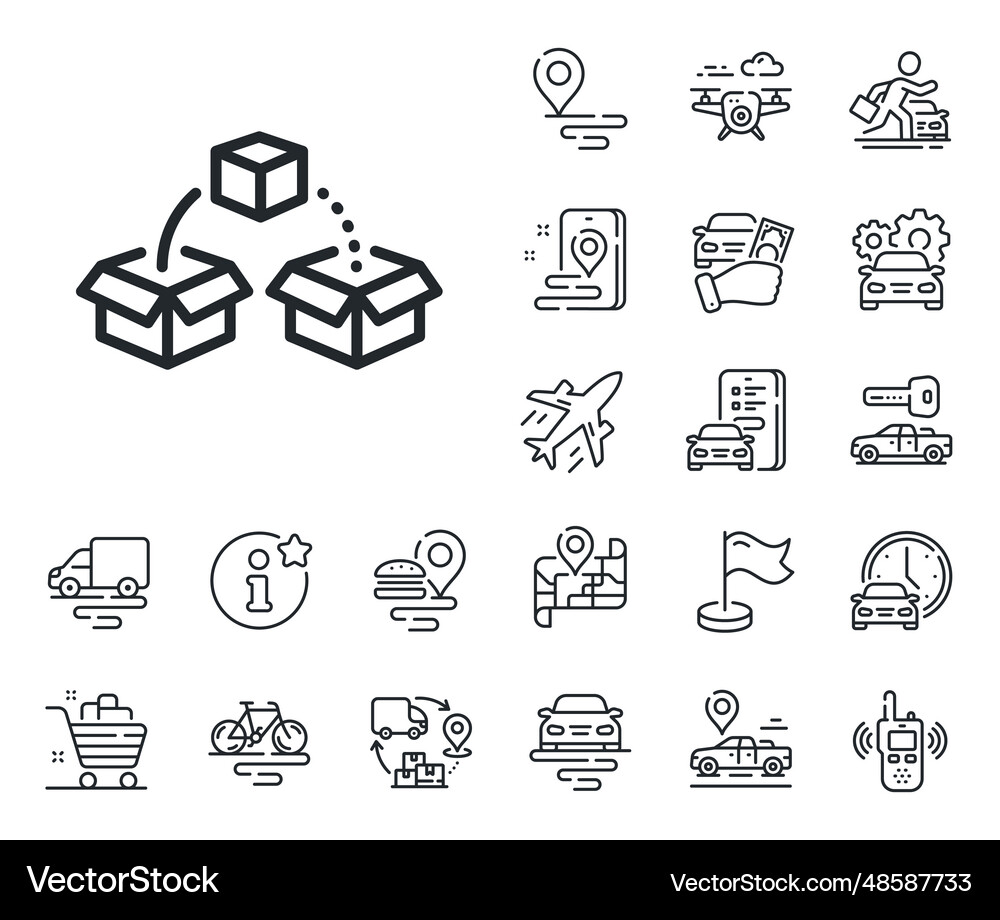 Parcel shipping line icon delivery box sign Vector Image