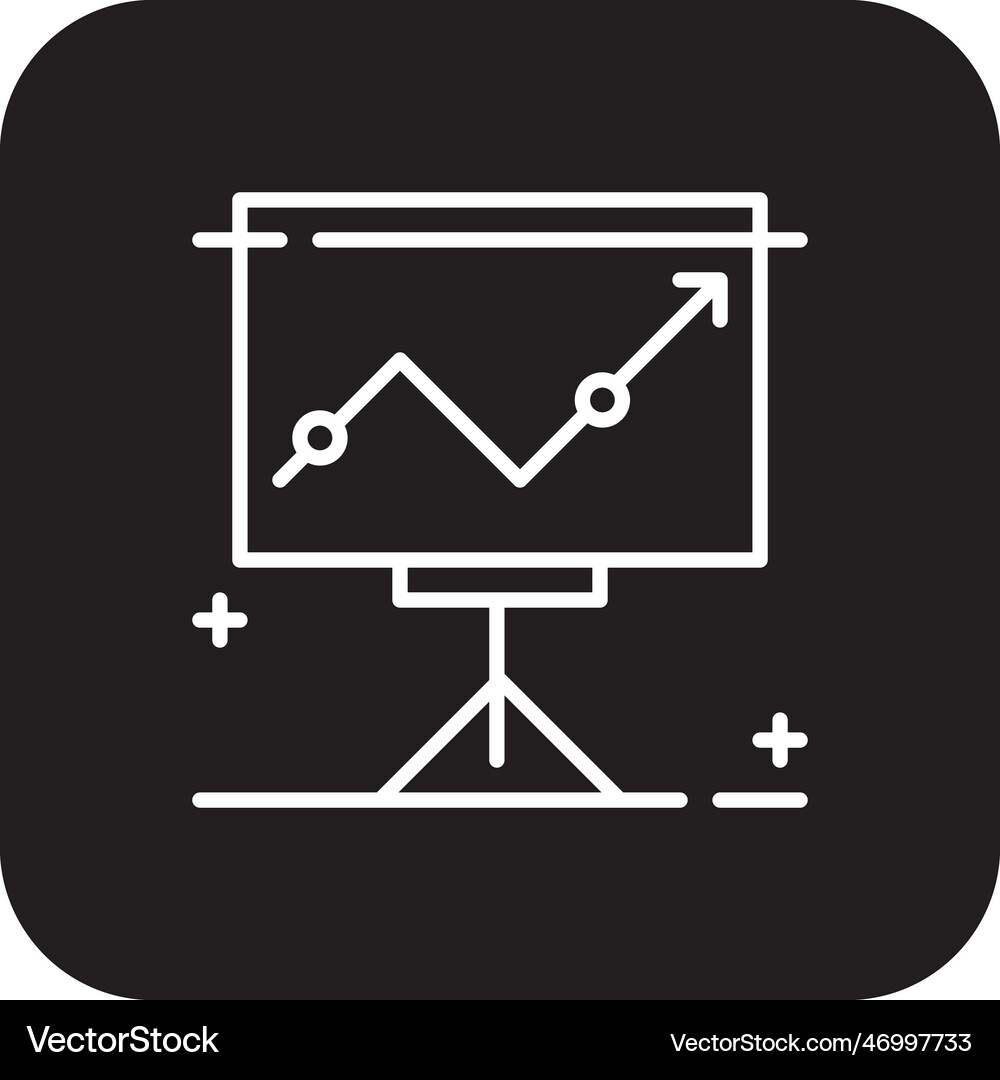 Presentation business and office icon with black Vector Image