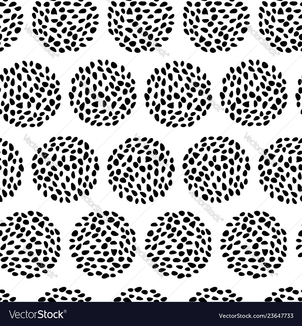 Retro seamless pattern with dotted circles Vector Image
