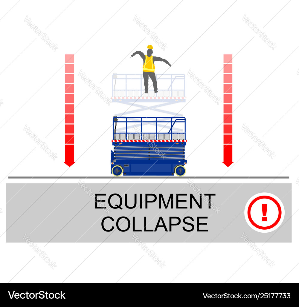 Scissor lift safety Royalty Free Vector Image - VectorStock
