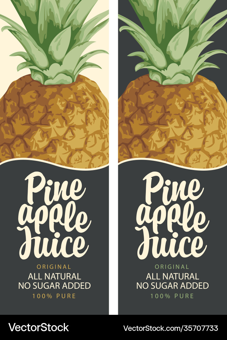 Set labels for pineapple juice in retro style Vector Image