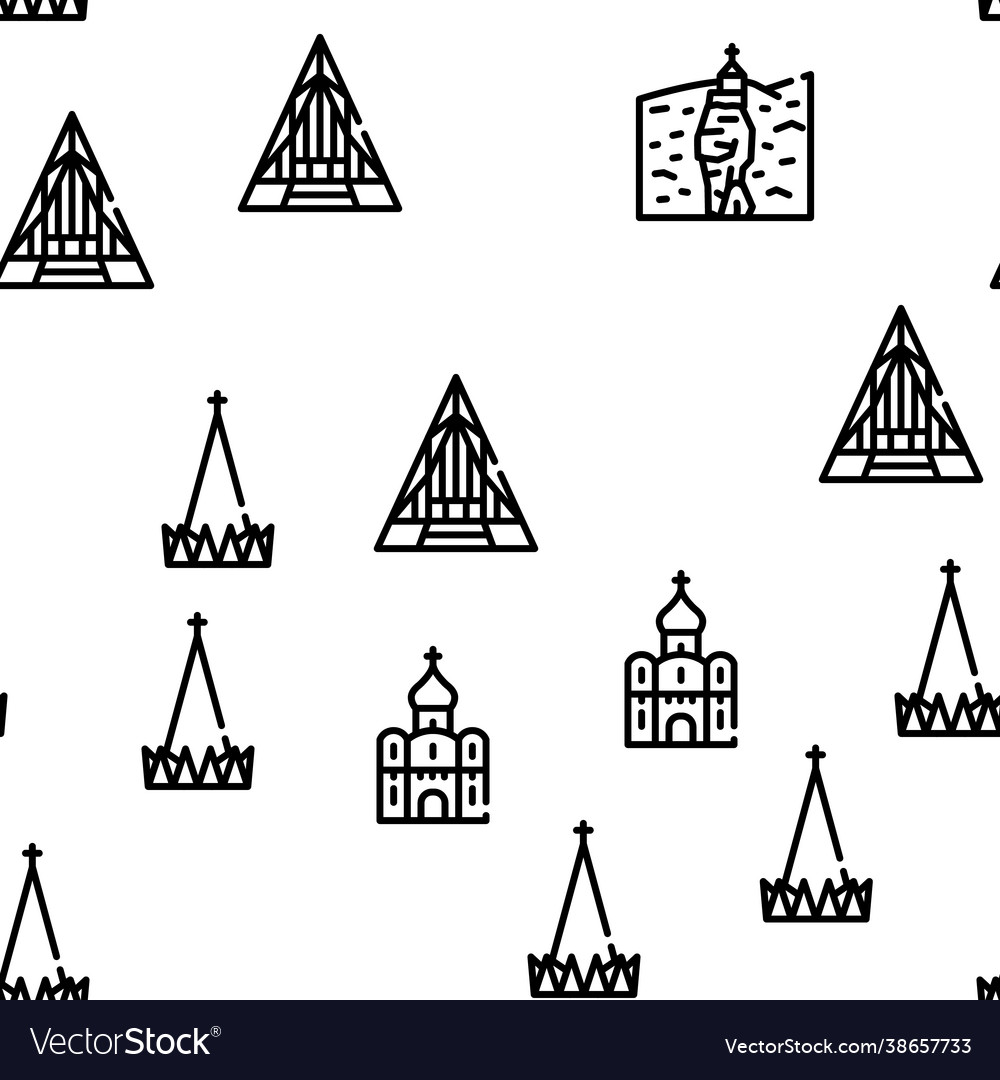 Temple construction seamless pattern Royalty Free Vector