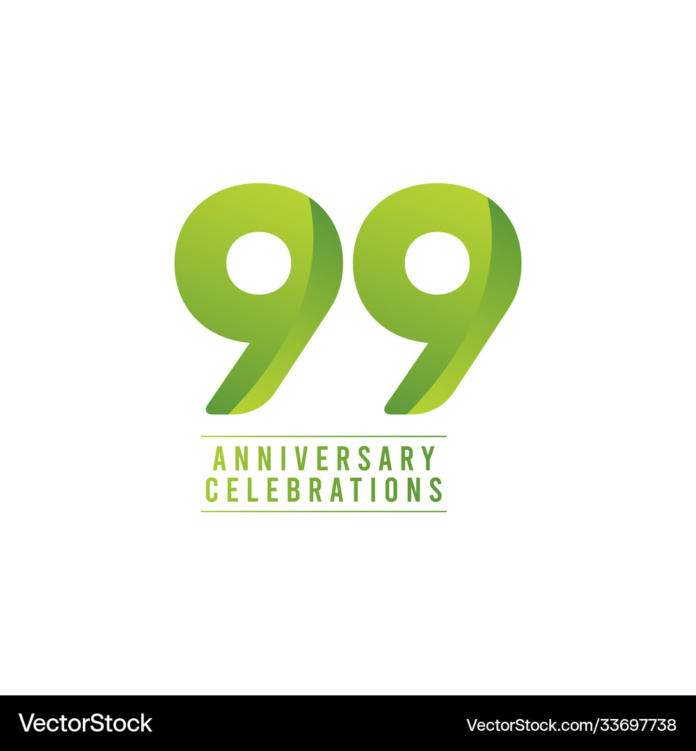 99 years anniversary celebration number template Vector Image