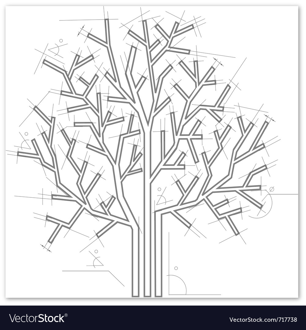 Architectural style tree Royalty Free Vector Image