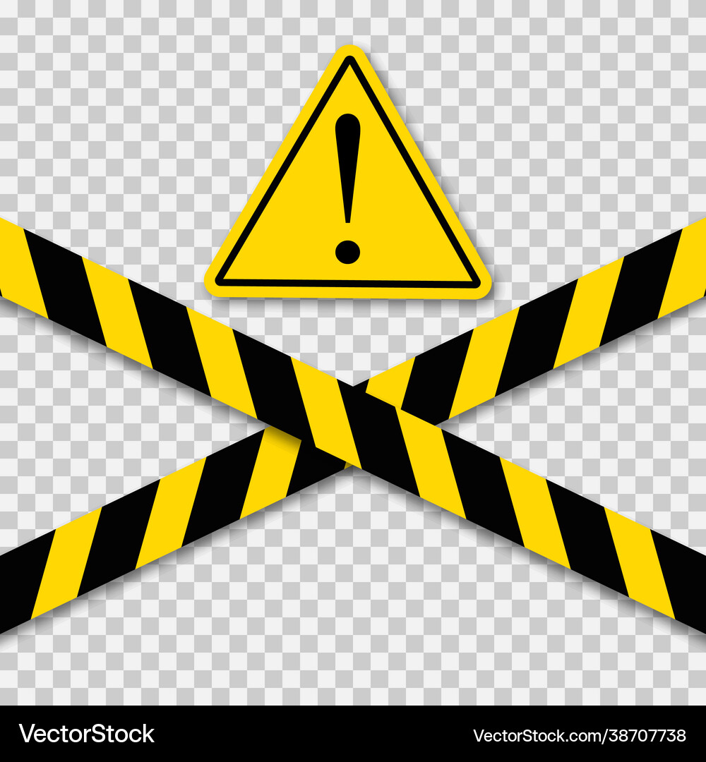 Black yellow caution striped tapes yellow hazard Vector Image