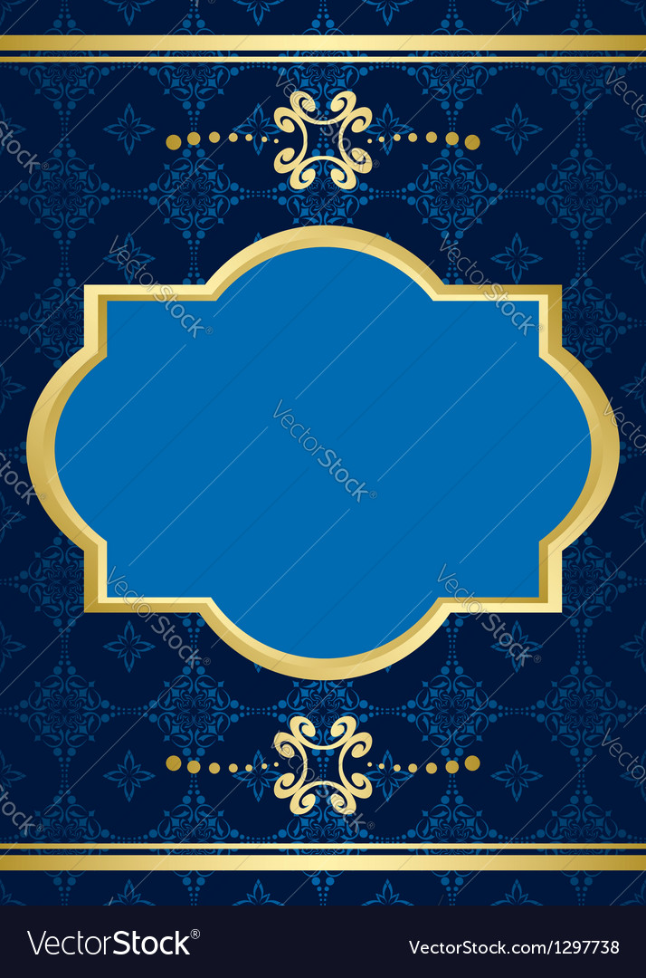 Card with blue pattern Royalty Free Vector Image