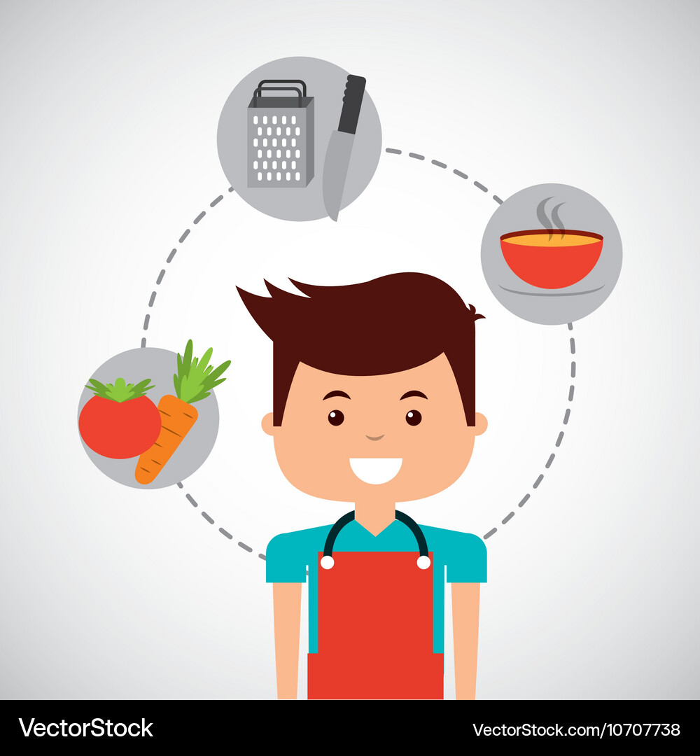 Chef avatar cooking food icon Royalty Free Vector Image