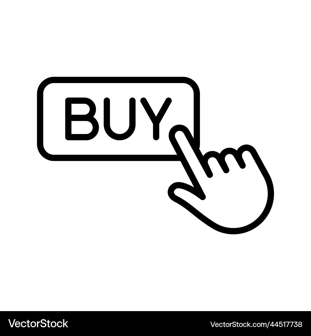 Click on buy icon hand button pictogram Royalty Free Vector