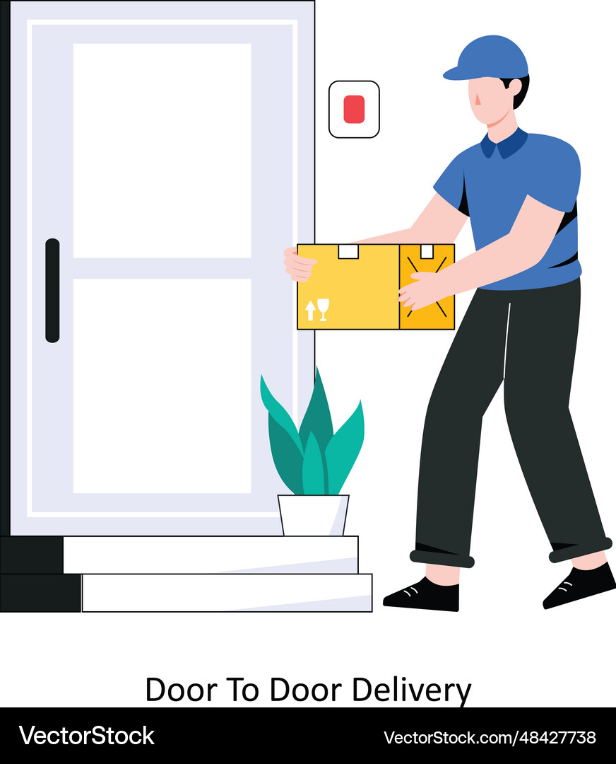 Door to delivery flat style design ill Royalty Free Vector