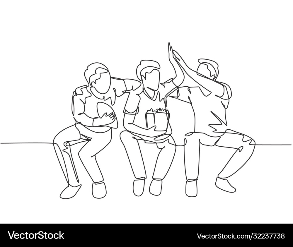 Fans club concept one single line drawing Vector Image