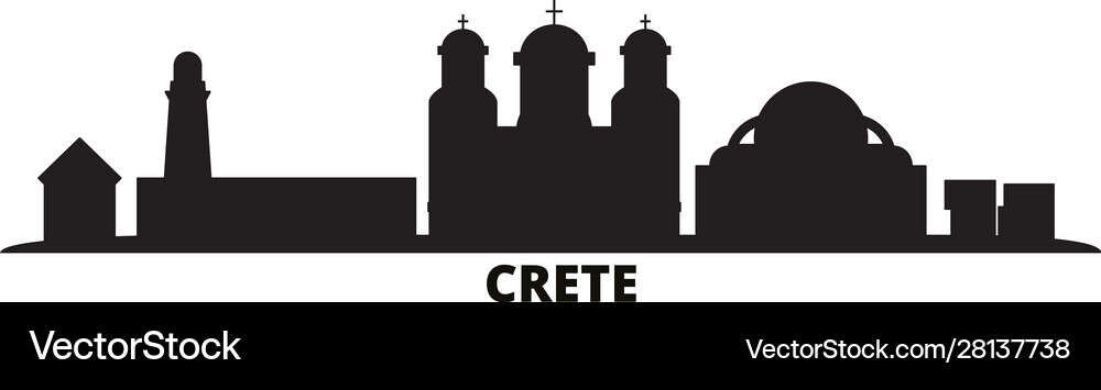 Greece crete city skyline isolated Royalty Free Vector Image