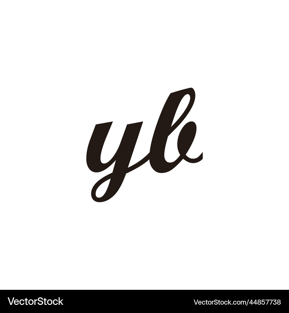 Letter yb connect geometric symbol simple logo Vector Image