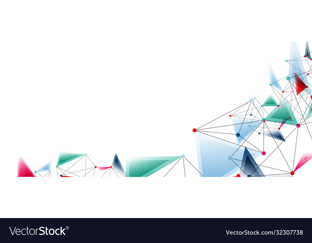 Line points connections triangular technology Vector Image