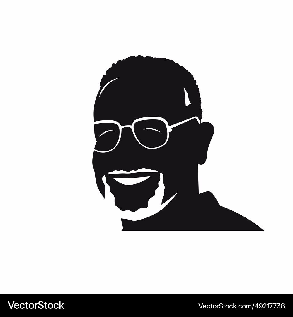 Man head black icon on white background man head Vector Image