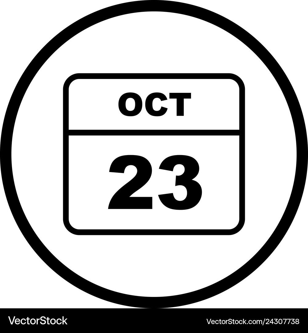 October 23rd date on a single day calendar Vector Image