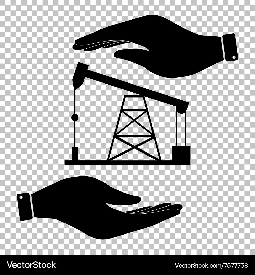 Oil drilling rig sign Royalty Free Vector Image