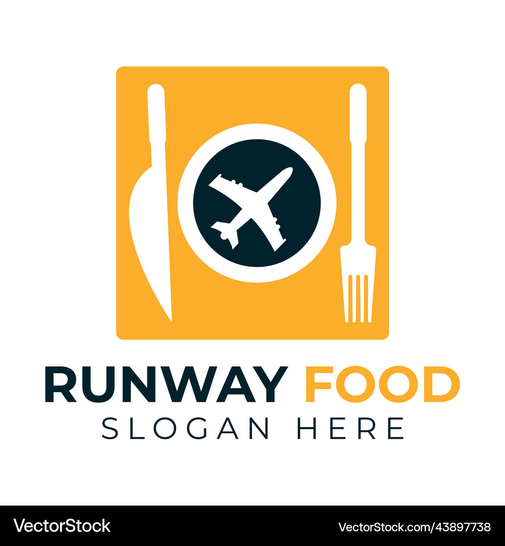 Runway food logo concept design Royalty Free Vector Image