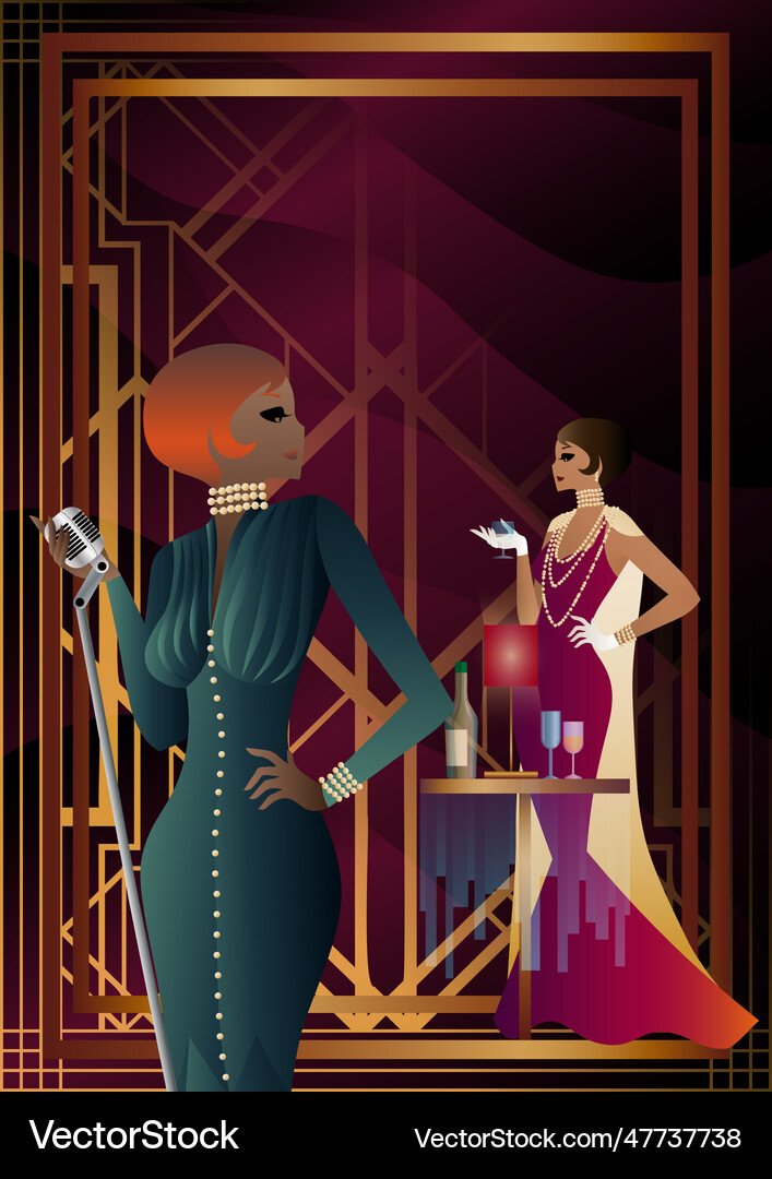 Singer on stage people drink alcohol Royalty Free Vector