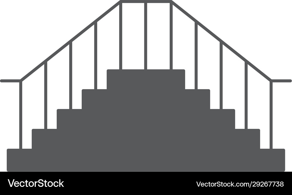 Stairs with handrail icon symbol isolated Vector Image