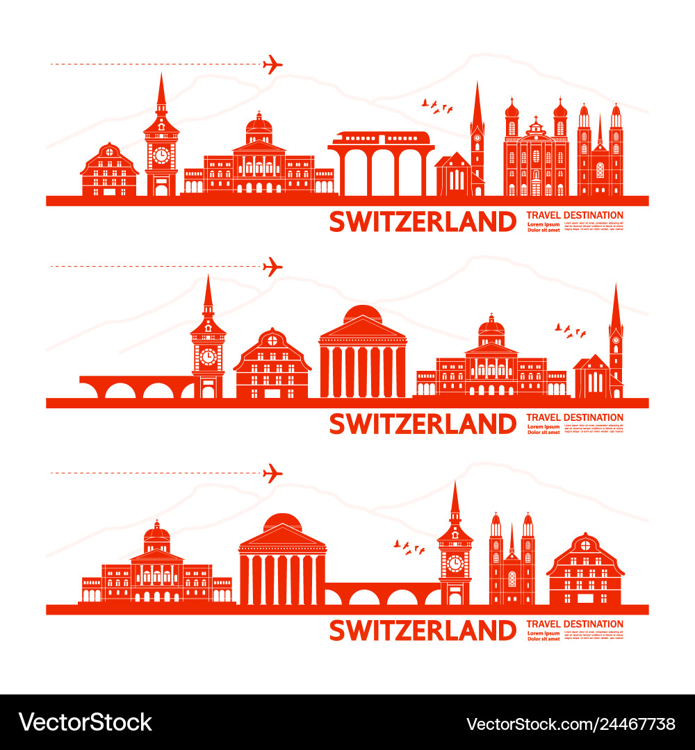 Switzerland travel destination Royalty Free Vector Image