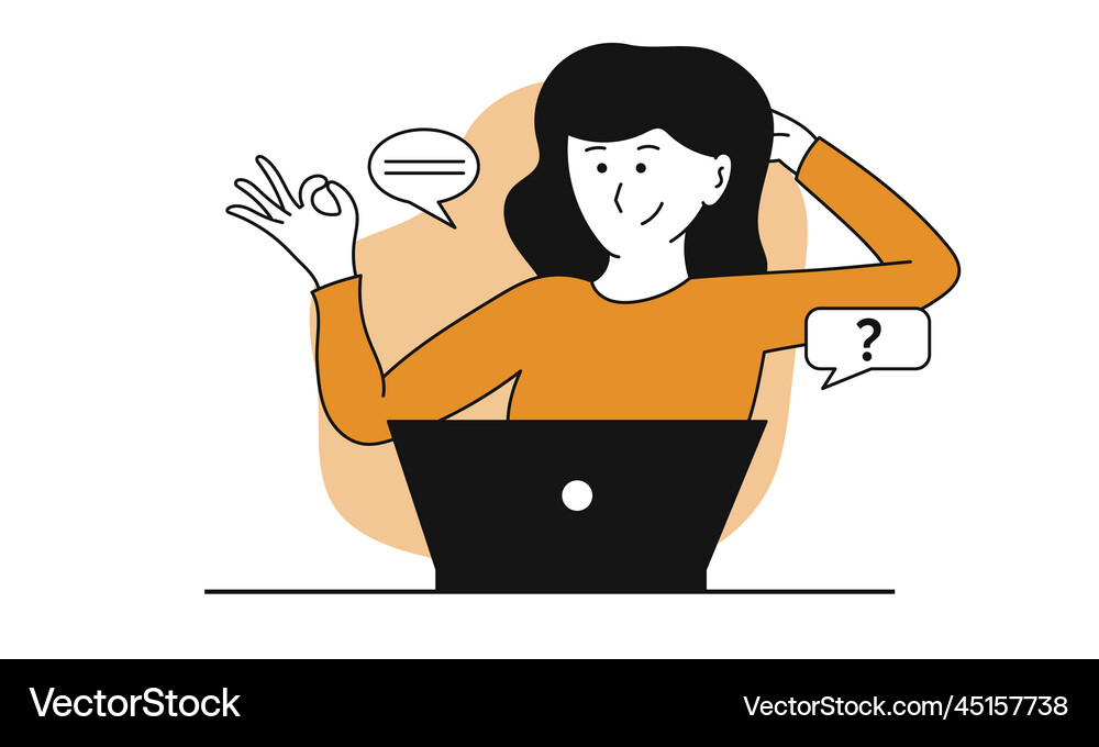 Woman learning online concept internet education Vector Image