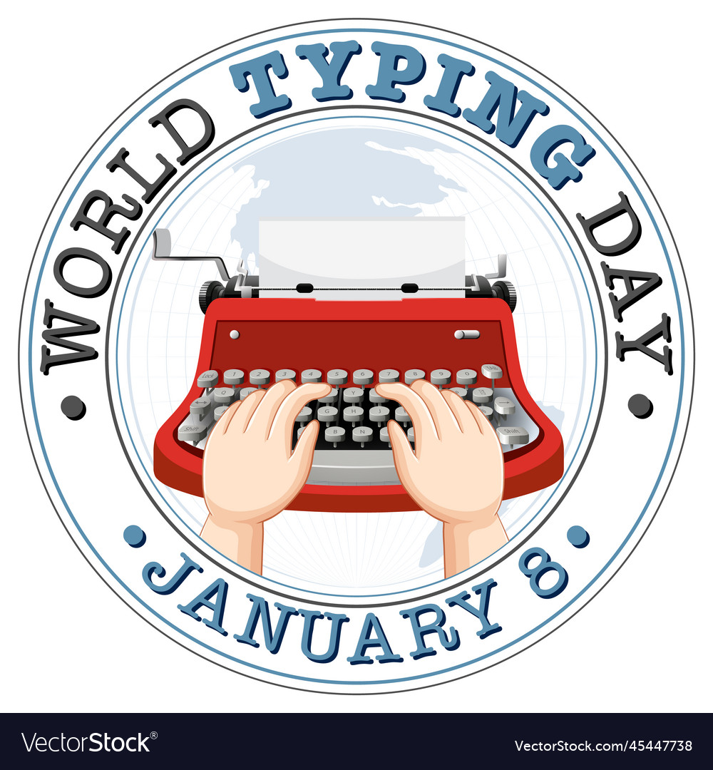 World typing day banner design Royalty Free Vector Image