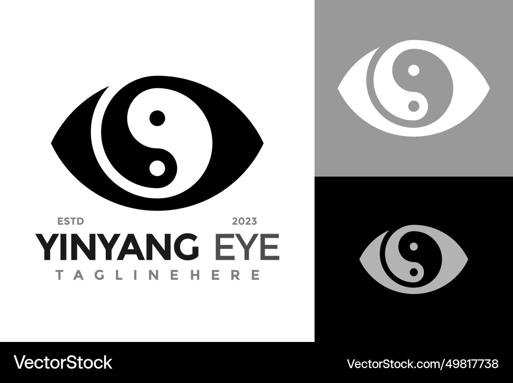 Yin yang eye logo design symbol icon Royalty Free Vector