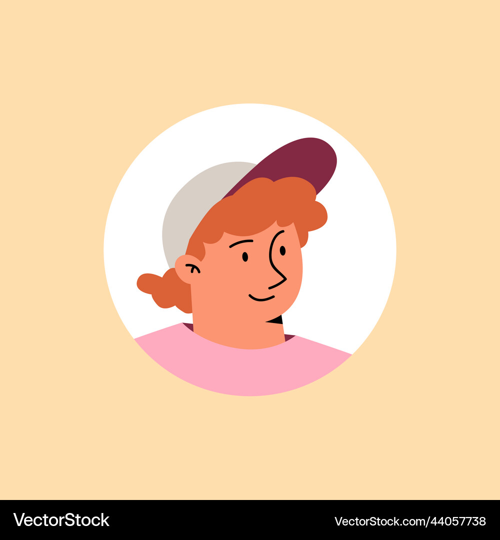 Young man or guy in cap avatar cartoon flat Vector Image