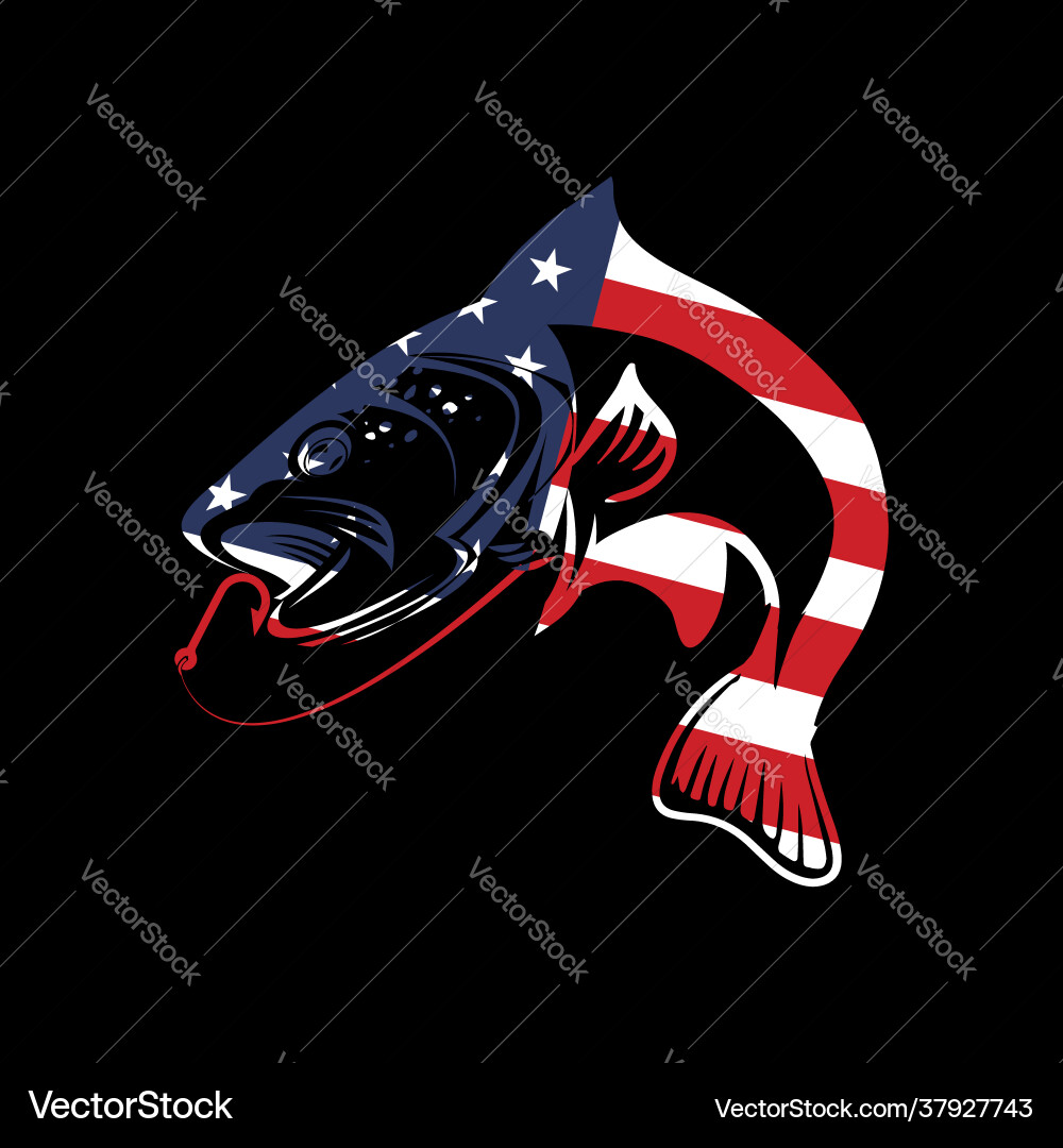 American fishing fish Royalty Free Vector Image