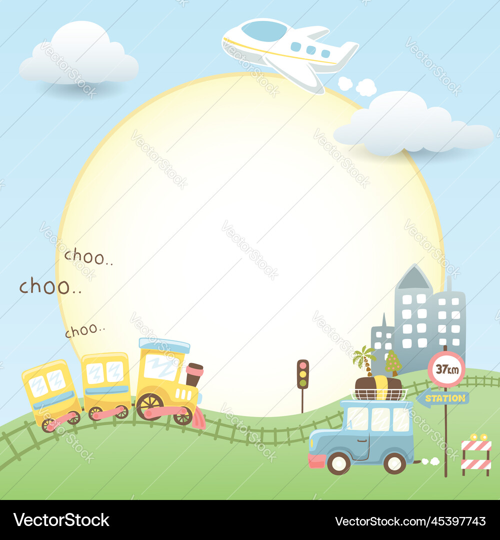 Cartoon of frame border template Royalty Free Vector Image