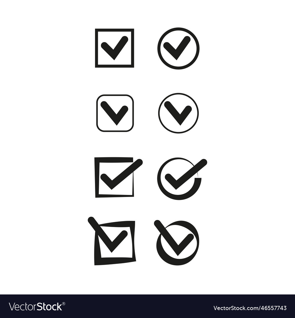 Check marks icons exam checklist icon question Vector Image