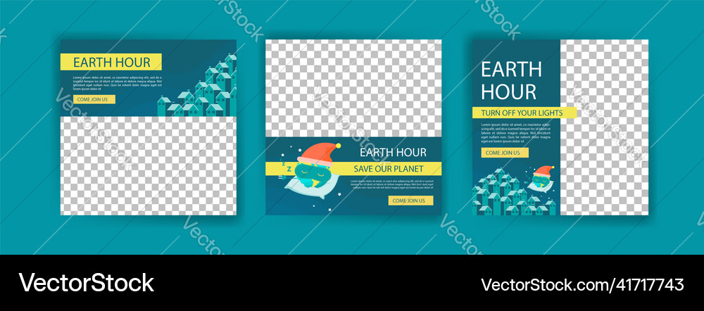 Earth hour banner climate change awareness Vector Image