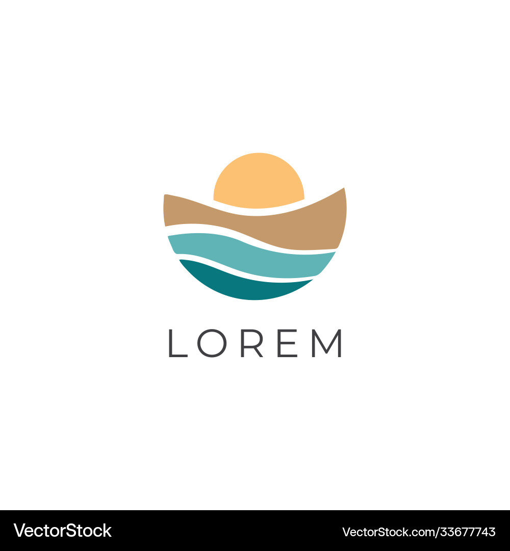 Earth with sun view logo design inspiration Vector Image