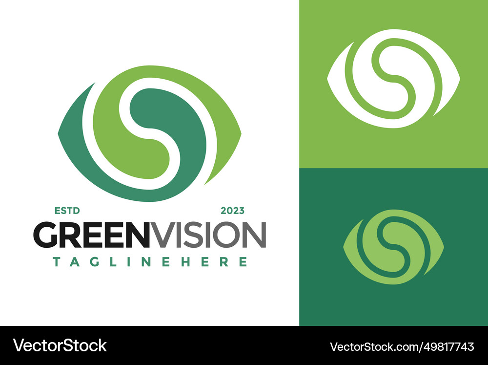 Green eye vision logo design symbol icon Vector Image