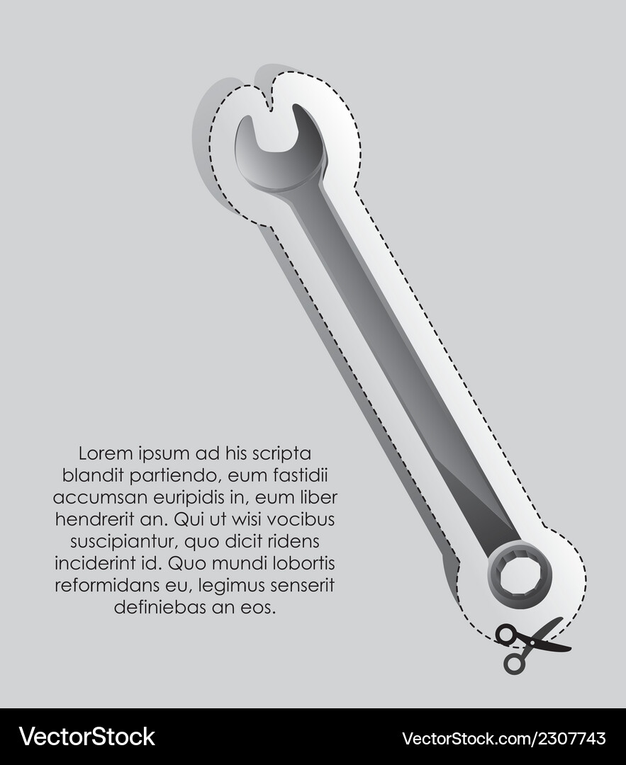 Label of a key with cutting lines Royalty Free Vector Image