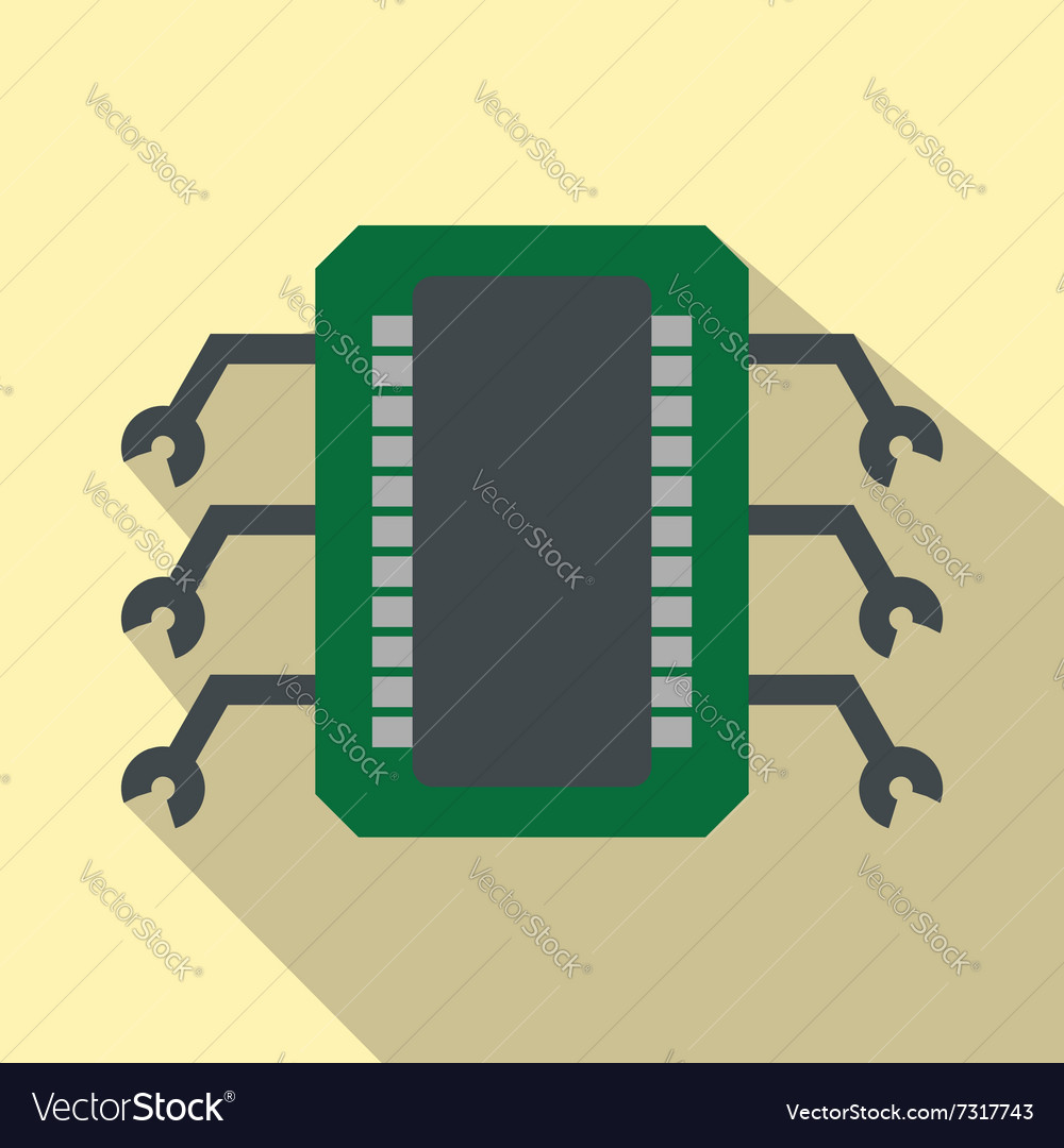 Microchip flat icon Royalty Free Vector Image - VectorStock