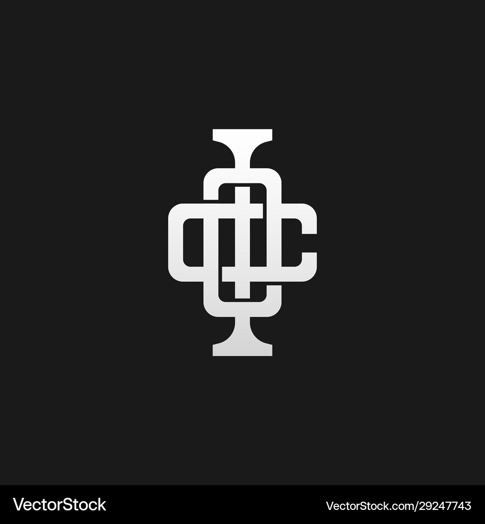 Monogram co oc c o logo in a modern line style Vector Image