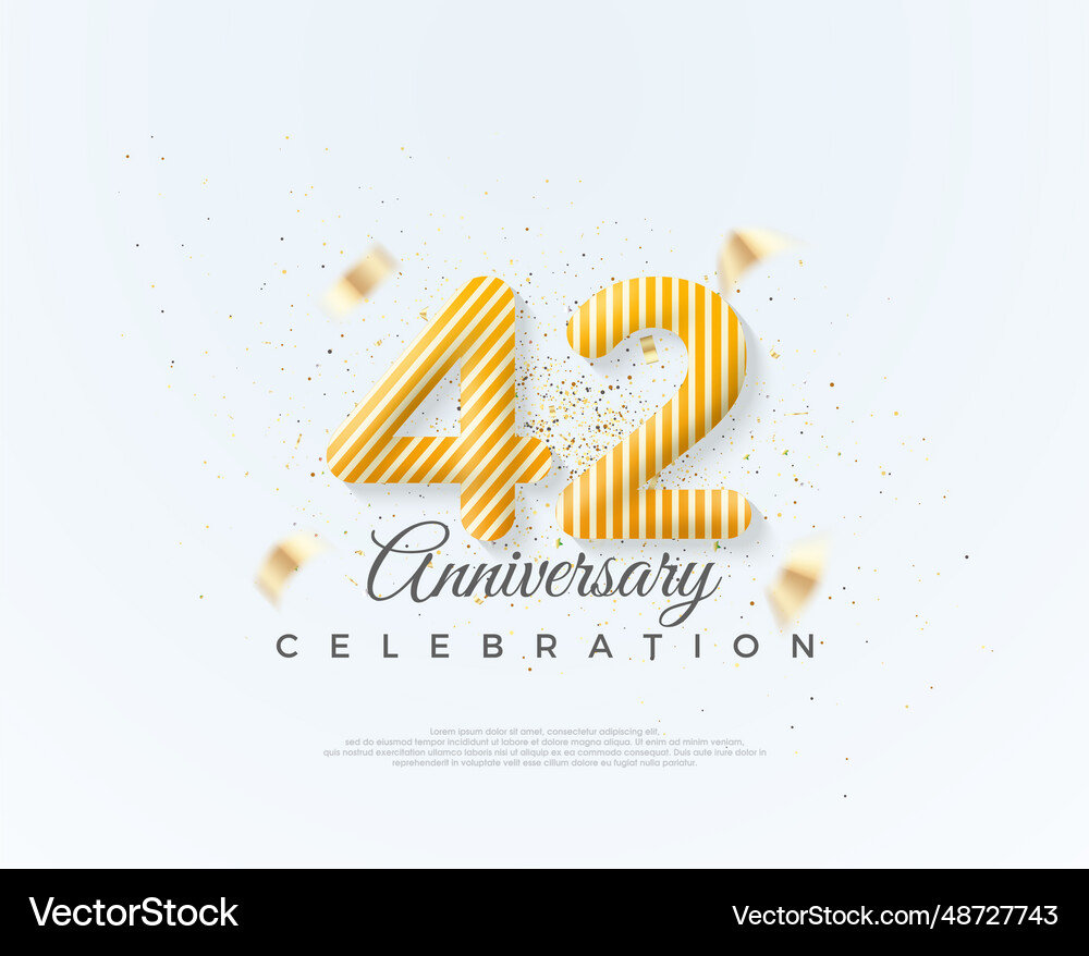 Number 42nd for anniversary celebration with Vector Image
