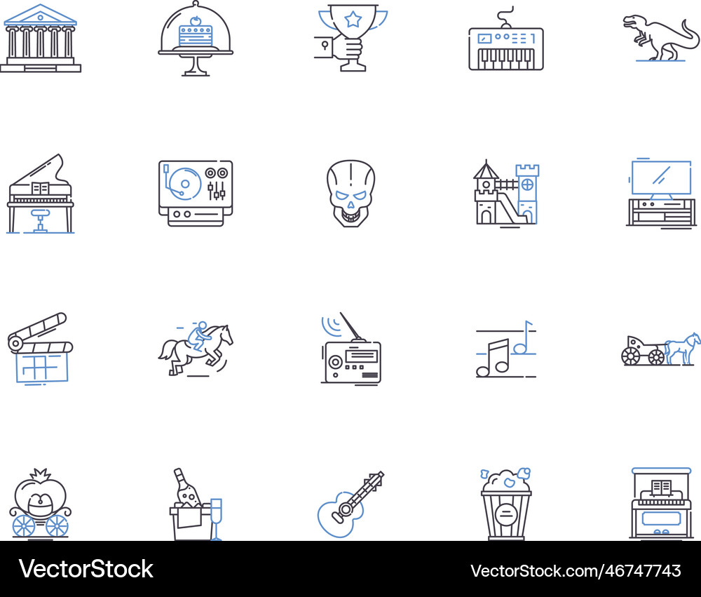Performance marketing outline icons collection Vector Image