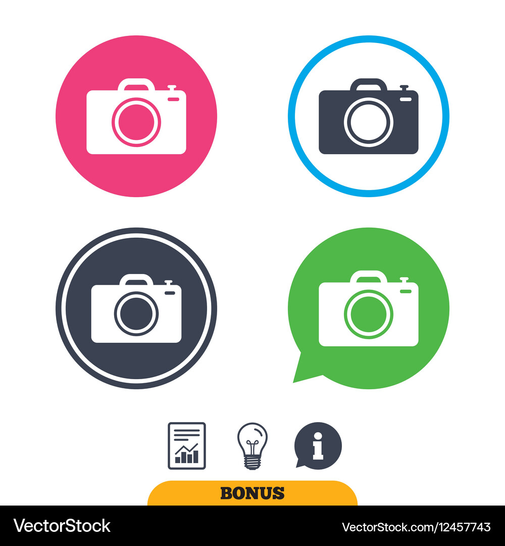 Photo camera sign icon symbol Royalty Free Vector Image