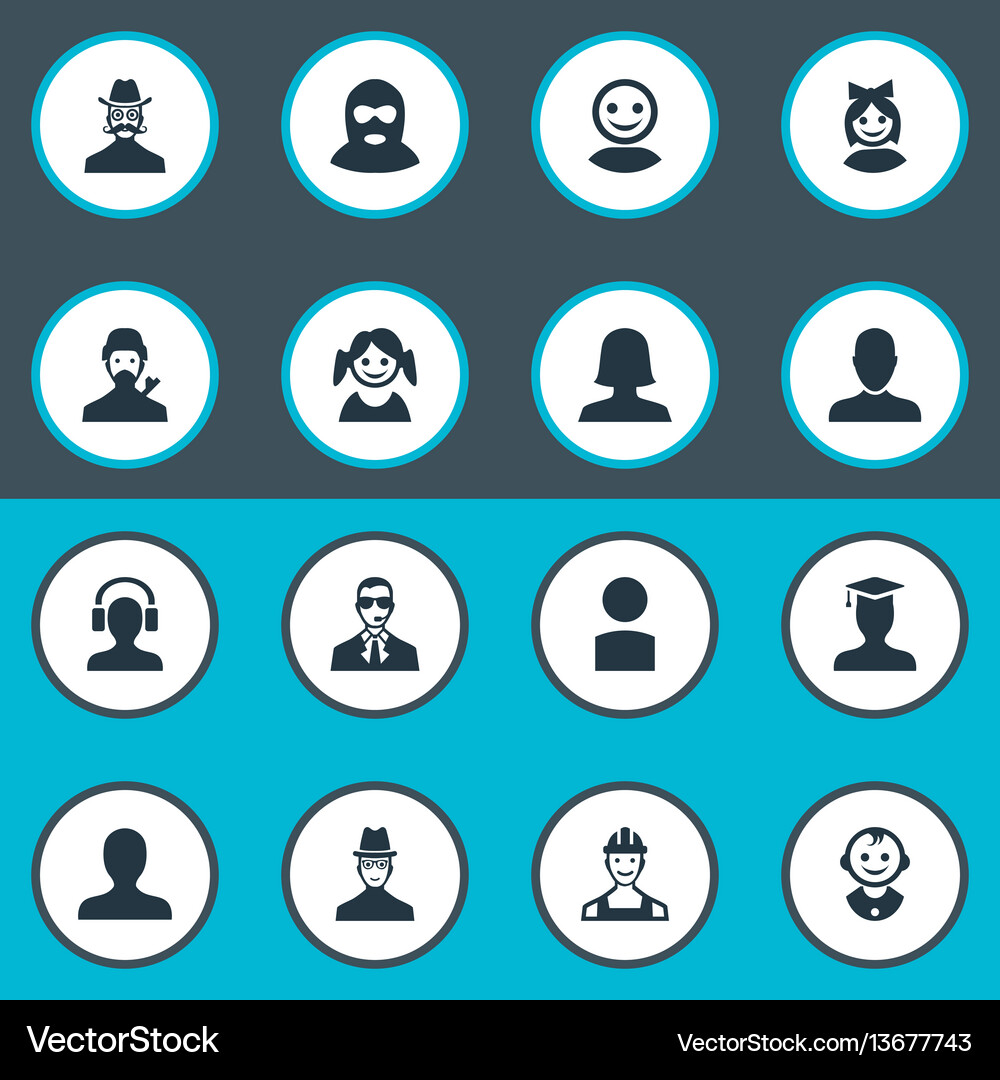 Set of simple human icons Royalty Free Vector Image