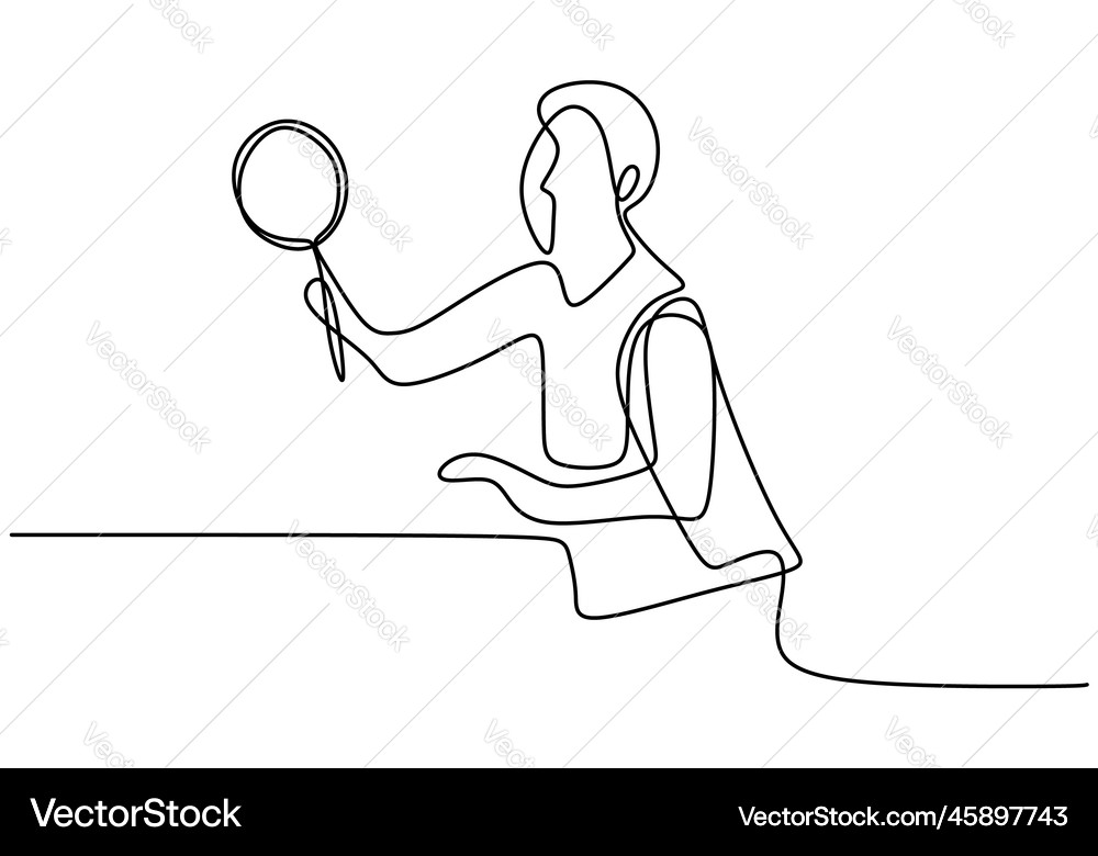 Single continuous line drawing of young agile Vector Image