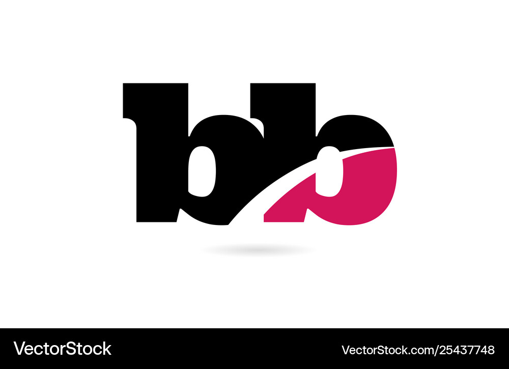 Bb b b pink and black alphabet letter combination Vector Image